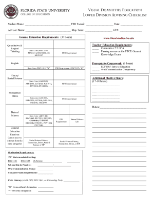 Fillable Online education fsu College of Education Visual Disabilities ...