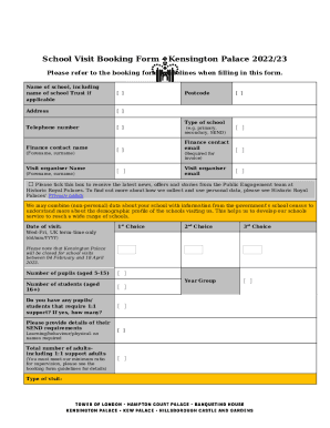 KP Schools Booking Doc Template | pdfFiller