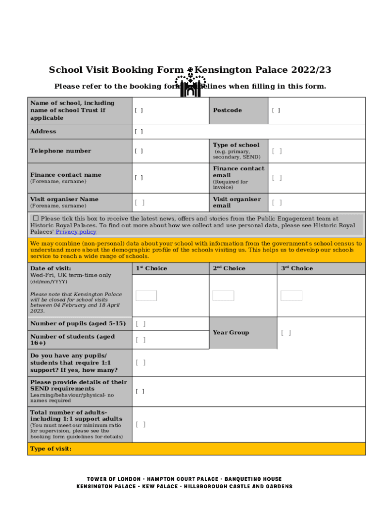 KP Schools Booking Doc Template | pdfFiller