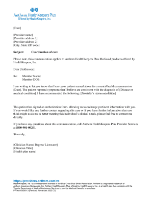 Fillable Online Service authorization request form - Anthem Providers Fax Email Print - pdfFiller