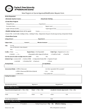 Fillable Online New Program and Course Approval Form Fax Email Print - pdfFiller
