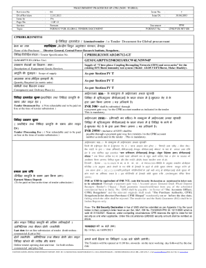 Fillable Online PROCUREMENT PROCEDURE OF CPRI (NON - WORKS) : 06 Fax ...