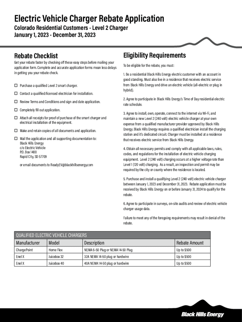 Fillable Online Electric Vehicle Charger Rebate Application Fax Email ...