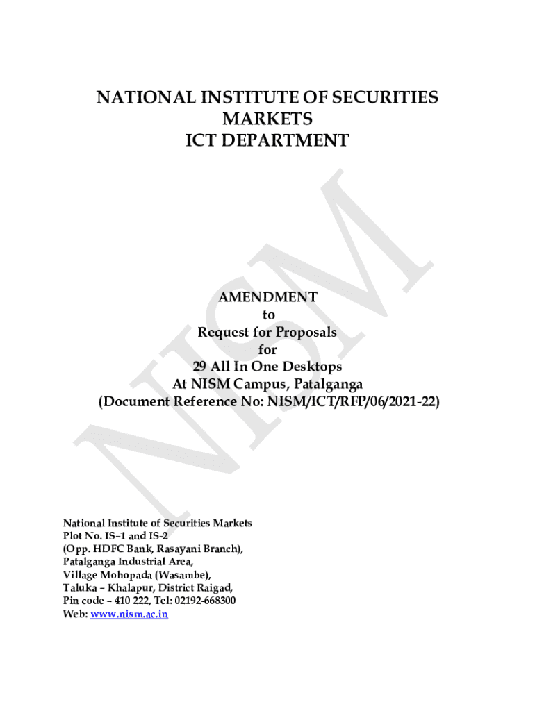 Fillable Online AMENDMENT to Request for Proposals for ... Fax Email Print - pdfFiller