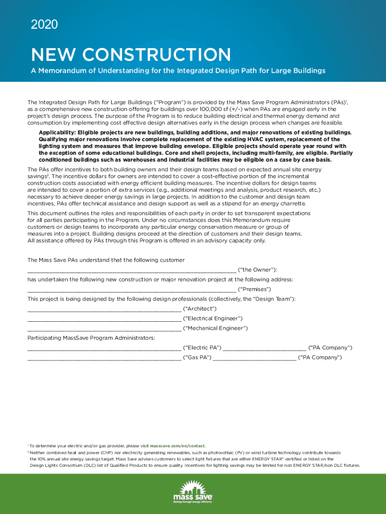 Fillable Online Commercial New Construction or Major Renovation - Mass Save Fax Email Print ...