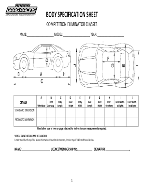 Fillable Online COMP BODY SPECIFICATION SHEET.docx Fax Email Print ...