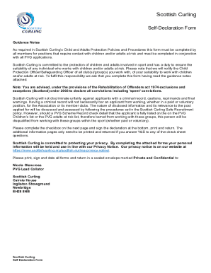 Fillable Online Self Declaration Form and the PVG Membership ...