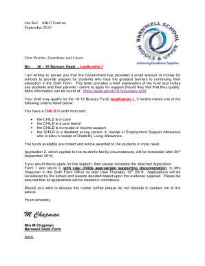 Fillable Online 16-19 Bursary Fund Policy / Statement Fax Email Print ...