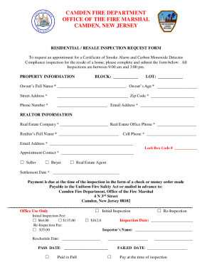 Fillable Online Residential Inspection Request Form Fax Email Print - pdfFiller