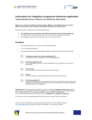 Fillable Online Application for financial support for employer ...
