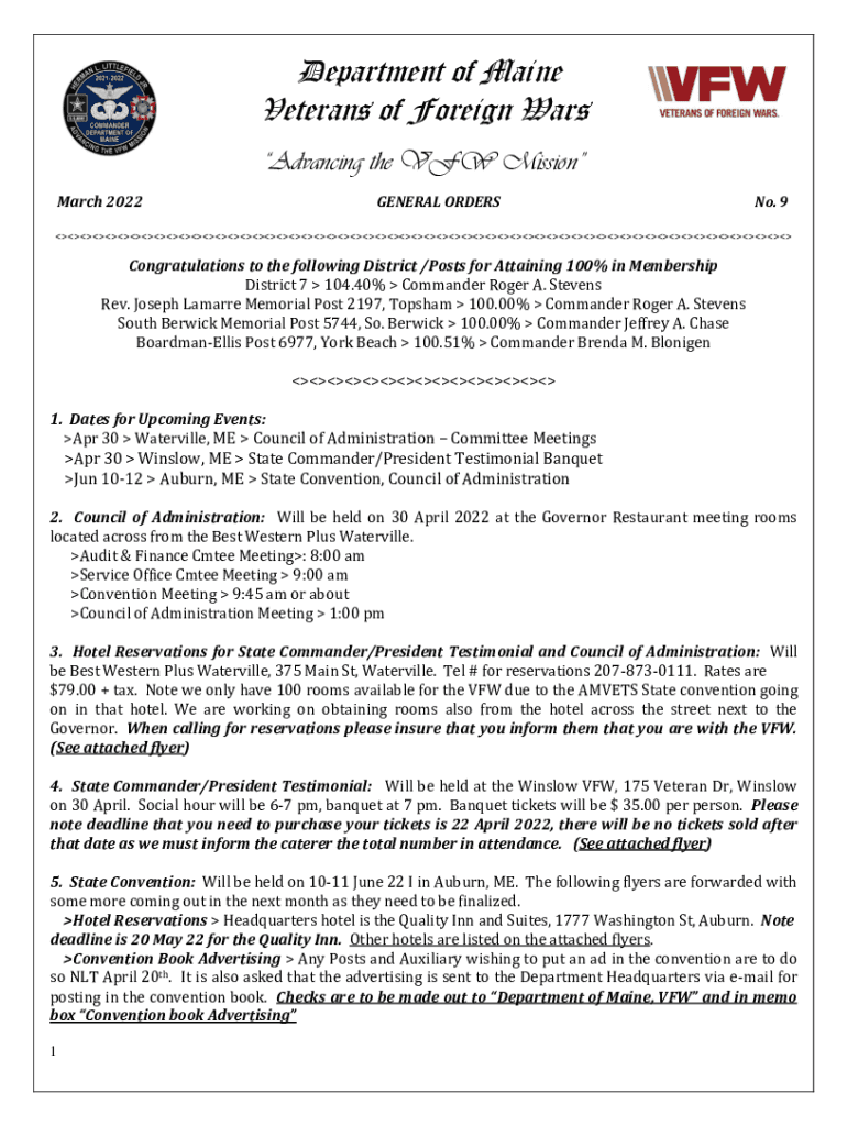 Fillable Online Maine VFW: Home Fax Email Print - pdfFiller