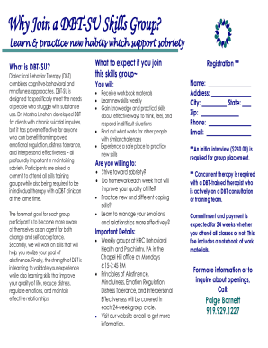 Fillable Online Dialectical Behavior Therapy (DBT) Skills Groups for ...