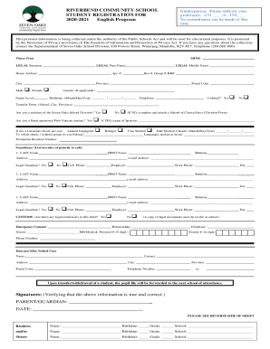 Fillable Online Kindergarten - Riverbend School - Calgary Board of Education Fax Email Print ...