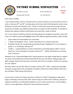 Fillable Online Victory School Newsletters Fax Email Print - pdfFiller