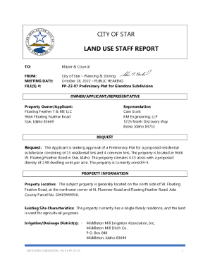 Fillable Online CITY OF STAR LAND USE STAFF REPORT Fax Email Print ...