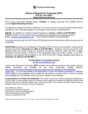 Fillable Online Digital Marketing Services - REQUEST FOR PROPOSAL Fax ...