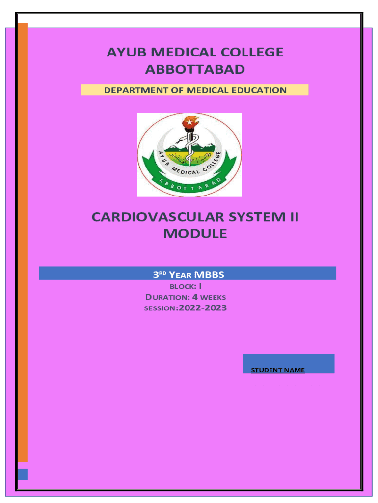 Fillable Online ayubmed edu study guide - third year mbbs - Liaquat National Medical College Fax ...