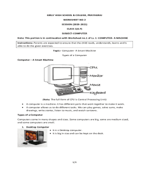 Fillable Online Class-1-Computer-Worksheet-no.-2.pdf - Girls' High ...