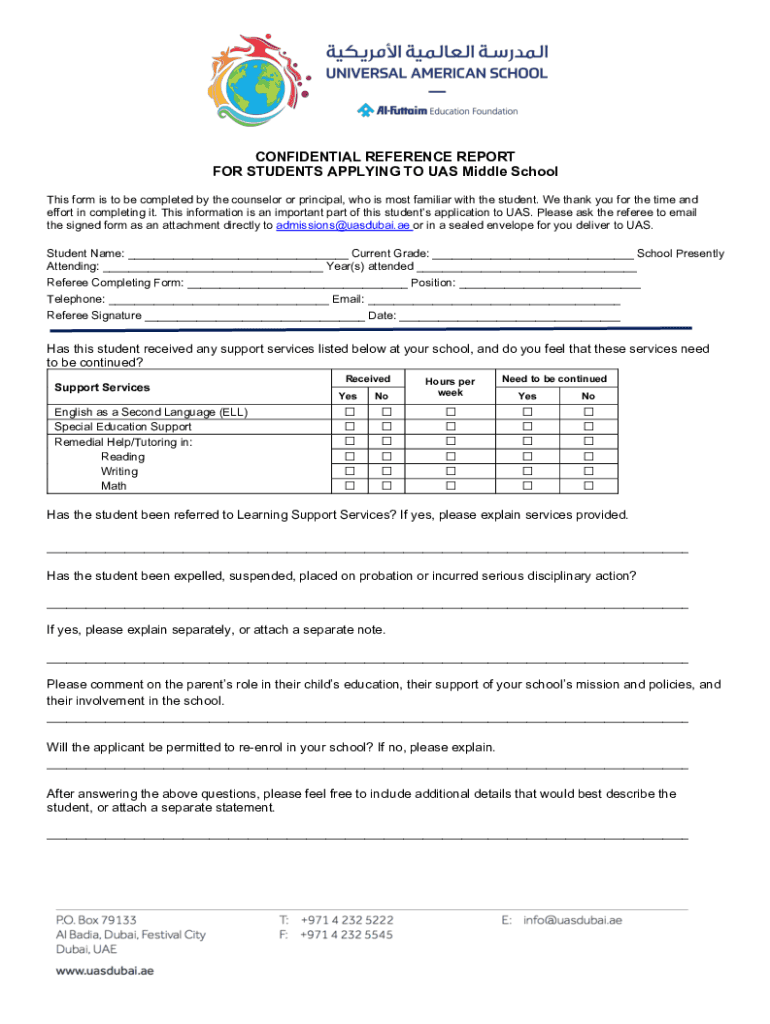 Fillable Online MS UAS Confidential Reference Report.docx Fax Email ...