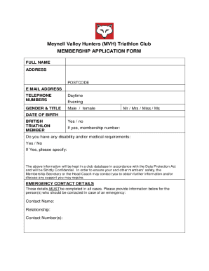 Fillable Online Junior membership & consent form - Team Cherwell Fax ...