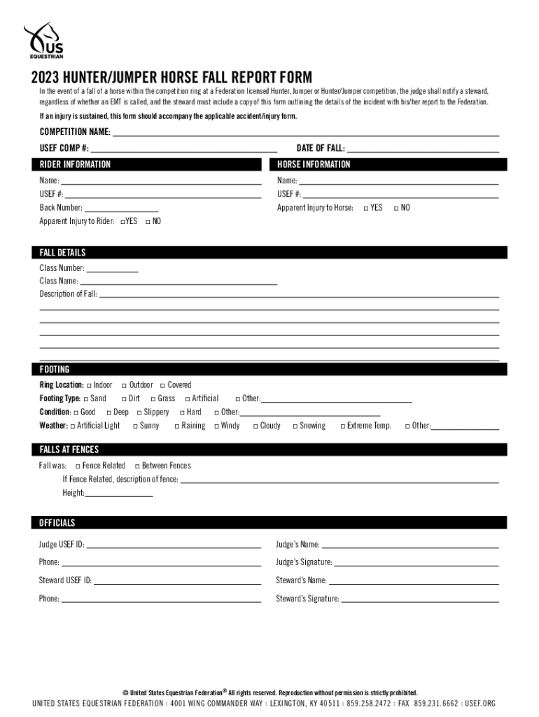 Fillable Online US Equestrian Answers Member Questions about Hunter ...
