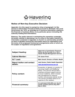 Fillable Online Notice of NON KEY Executive Decision containing exempt ...