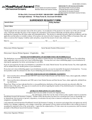 Fillable Online SURRENDER REQUEST FORM Fax Email Print - pdfFiller
