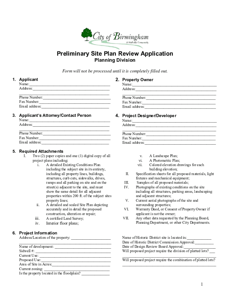 Fillable Online Application for Sketch Plan Review - Town of Standish Fax Email Print - pdfFiller
