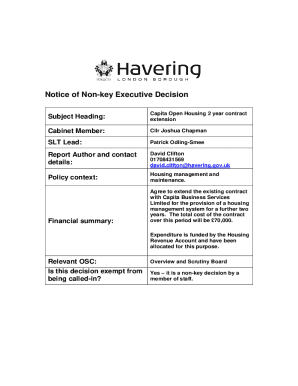 Fillable Online Issue details - Capita Open Housing Two Year Contract ...