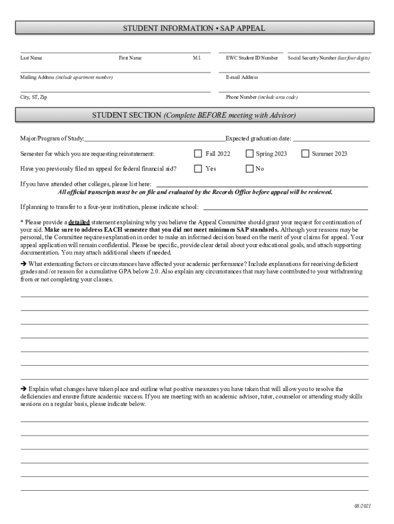 Fillable Online ewc wy Satisfactory Academic Progress Policy ...