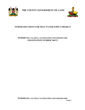 Fillable Online lamu go tender document for ndau water supply project ...