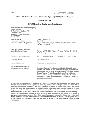 Fillable Online wwwapp epa ohio Understanding your NPDES permitDivision of Surface Water Fax ...