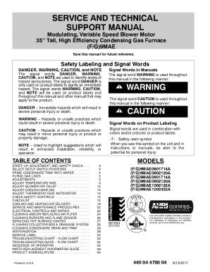 Fillable Online Get the free SERVICE AND TECHNICAL SUPPORT MANUAL ...