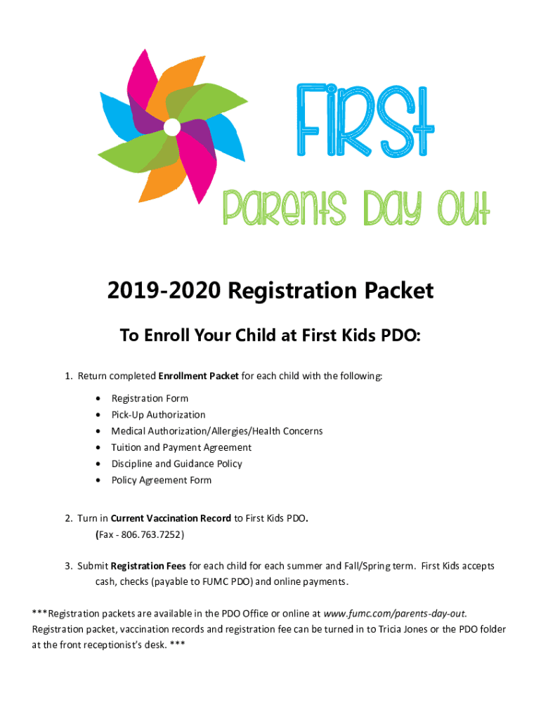 Fillable Online Parents' Day Out Application - St. Andrews Episcopal Church Fax Email Print ...