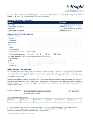 Fillable Online PRODUCT REQUEST FORM - CorHealth Ontario Fax Email ...
