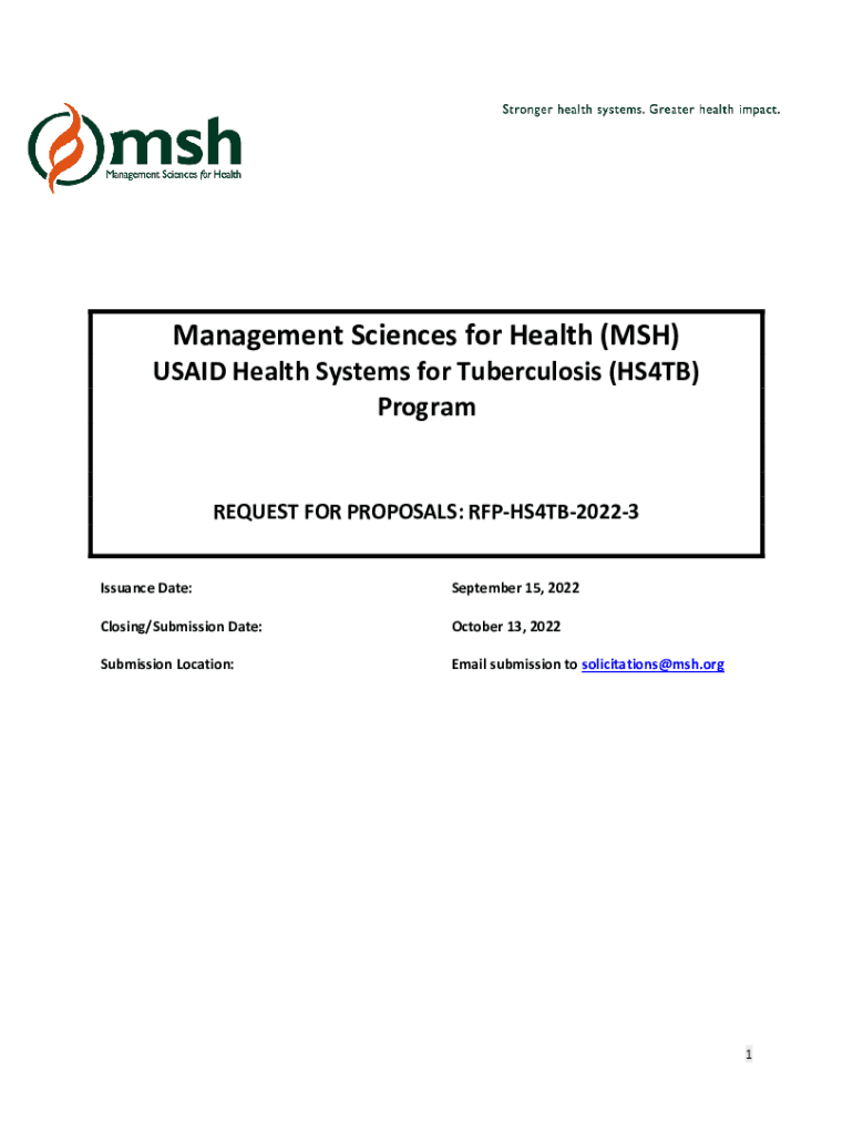 Fillable Online Management Sciences for Health (MSH) Expressions of ...