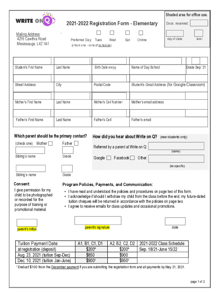 Fillable Online Student Information & Enrollment - Sunnyvale School ...