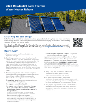 Fillable Online 2023 Residential Solar Thermal Water Heater Rebate ...