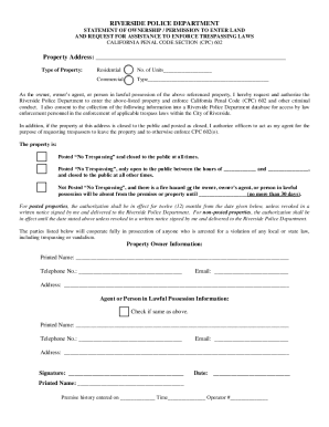 Fillable Online letter of agency trespass arrest authorization ...