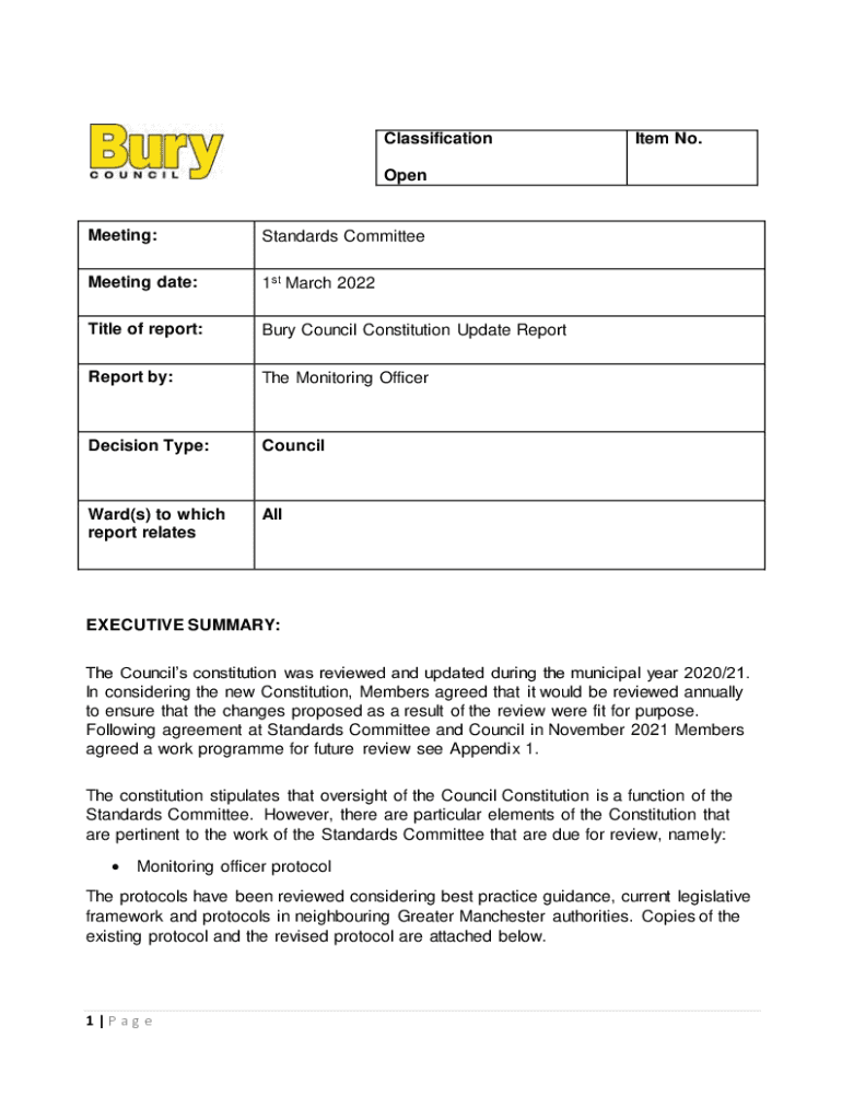 Fillable Online councildecisions bury gov (Public Pack)Agenda Document ...