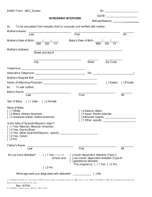 Fillable Online DAISY Form Fax Email Print - pdfFiller