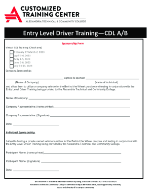 Fillable Online New Entry-Level Commercial Driver Training Goes into ...