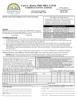Fillable Online Carri L. Brown, PhD, MBA, CGFM - Dog Licensing System ...