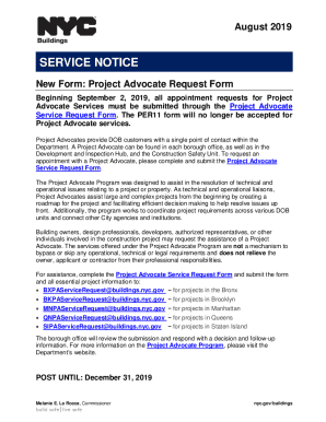 Fillable Online SERVICE NOTICE - New Form: Project Advocate Request Form Fax Email Print - pdfFiller