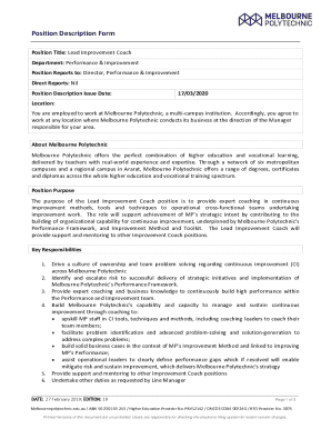 Fillable Online Position Description Form (PDF) - DCYF Fax Email Print ...