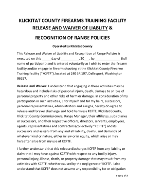 Fillable Online FIREARMS TRAINING AGREEMENT - RELEASE AND ... Fax Email ...