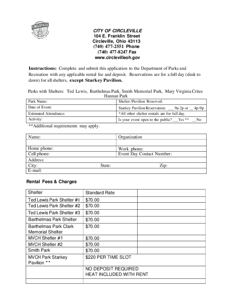 Fillable Online (740) 477-2551 Phone (740) 477-8247 Fax - City of ...