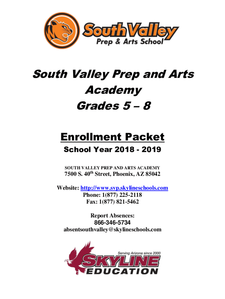 Fillable Online South Valley Prep And Arts School - Phoenix, Arizona ...
