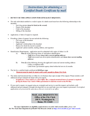 Fillable Online Obtaining a Certified Death Certificate or Death ...