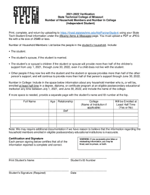 Fillable Online 2021-2022 V5 Independent Verification Worksheet Fax ...
